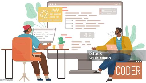 Ingénierie Et Codage Des Programmeurs Ensemble De Programmeurs Travaillant Sur Le Développement