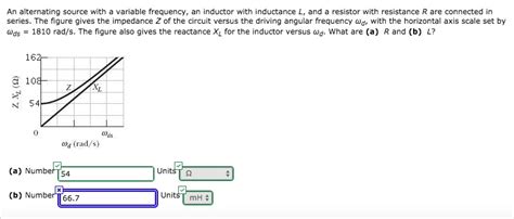 an alternating source with a variable frequency an inductor with inductance l and a resistor