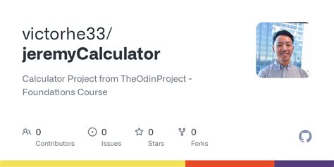 Github Victorhe33jeremycalculator Calculator Project From Theodinproject Foundations Course
