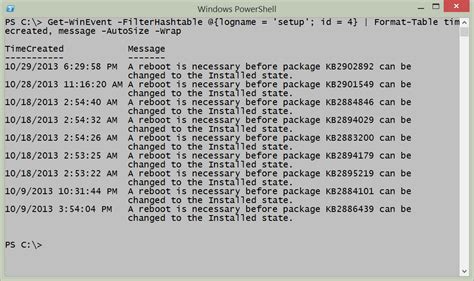 Use Powershell To Review The Setup Event Log Hey