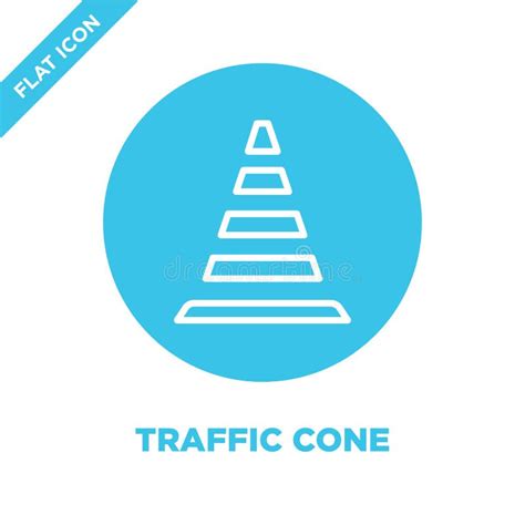 Traffic Cone Icon Vector Thin Line Traffic Cone Outline Icon Vector