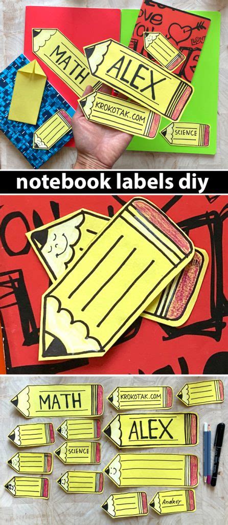 Krokotak Notebook Labels Diy