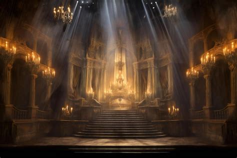 Premium Photo Interior Of A Church At Night With Lights And Smoke In The Foreground