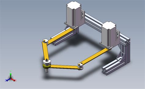2轴五连杆并联搬运机器人 SOLIDWORKS 2014 模型图纸下载 懒石网