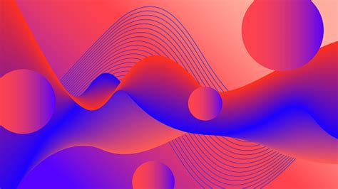 미래 지향적 인 빨간색 파란색 유체 배경 흐르는 액체 추상파 패턴 및 비행 구체 여러 가지 색의 3d 모양 착륙 페이지 전단지 포스터 홍보 자료 초현실적 인 장식을위한 환각