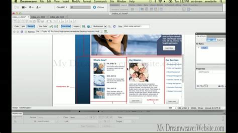 Dreamweaver Tutorials Client Mock Up A Design Comp Build Tracing Image Html5 Div Tags Css3 Rules