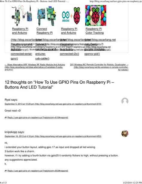 Pdf How To Use Gpio Pins On Raspberry Pi Buttons And Led Tutorial Oscarliang Dokumentips