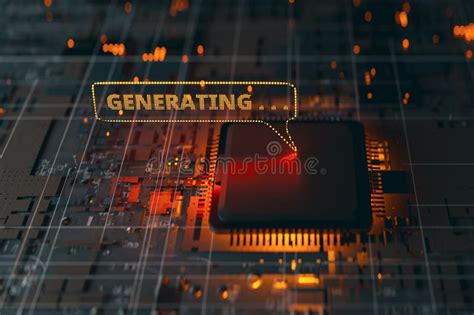 Artificial Intelligence Cpu Is Generating User Requests 3d Rendering