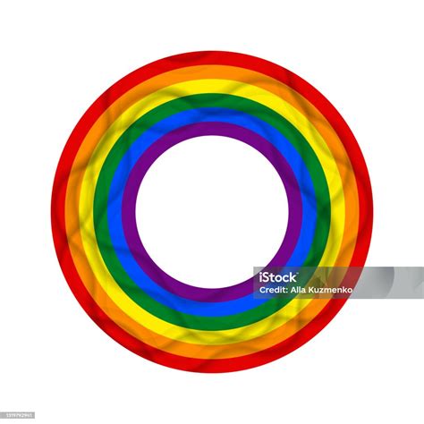 플래그 Lgbt 아이콘 둥근 프레임 템플릿 디자인 벡터 일러스트레이션 사랑이 승리합니다 무지개 색상의 Lgbt 기호 게이 프라이드 컬렉션 Lgbtqia 문화에 대한 스톡