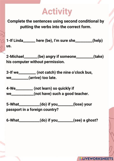 Second Conditional Online Exercise For University Live Worksheets