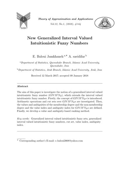 pdf new generalized interval valued intuitionistic fuzzy numbers