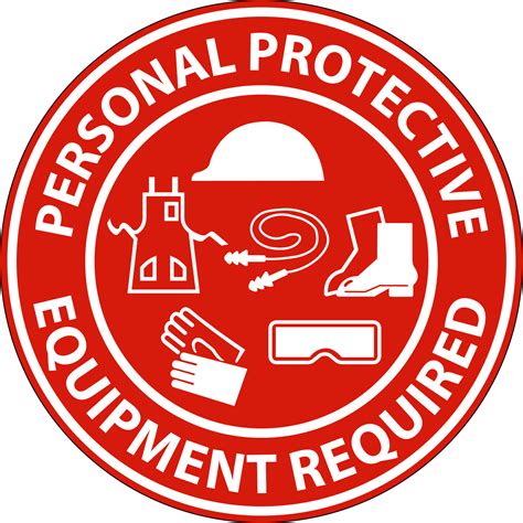 Floor Sign Personal Protective Equipment Required 18725034 Vector Art