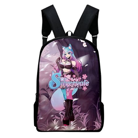 Vtuber Silvervale Oxford Cloth Shoulder Backpack 3d Print Zipper