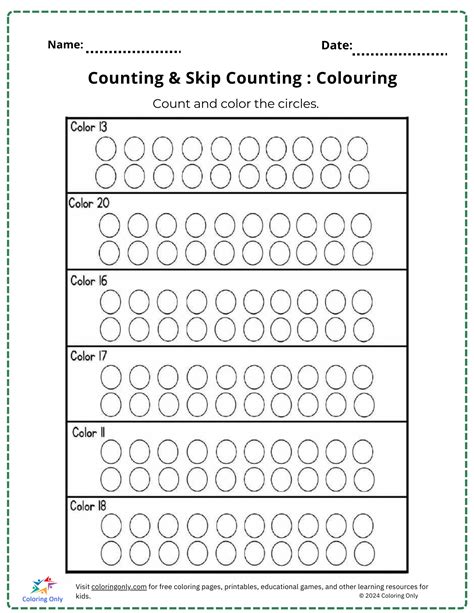 Skip Counting Coloring Pages Free 2025