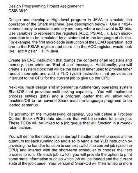 Solved Design Programming Project Assignment 1 Csis 3810