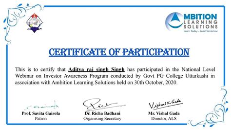 Aditya Raj Singh On Linkedin Investorawarenessprogram Certificationachieved