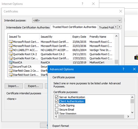 C Net Core Web Api With Client Certificate Authentication Stack Overflow