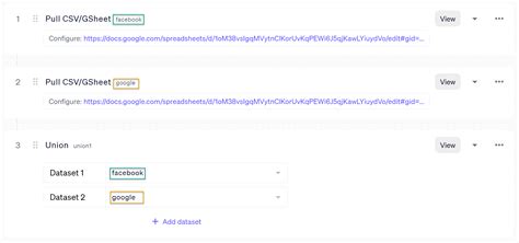 Union Merging Rows Template