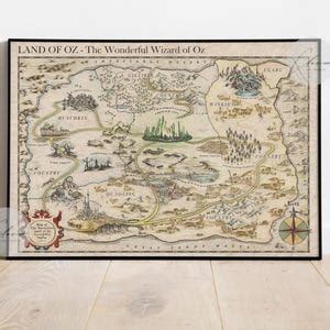 Land Of Oz Map From The Wonderful Wizard Of Oz Digital Printable