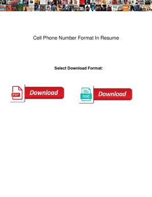 Fillable Online Cell Phone Number Format In Resume Cell Phone Number Format In Resume Trackman