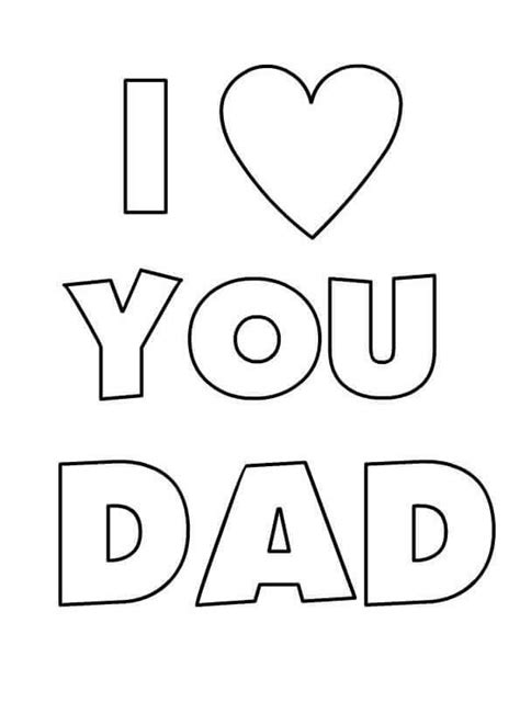 Te Amo Papá Para Colorear Imprimir E Dibujar Coloringonlycom