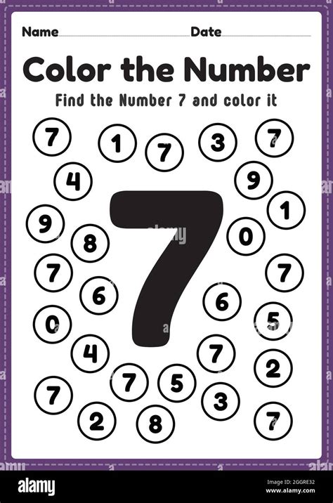 Printable Find Number 7 Worksheet