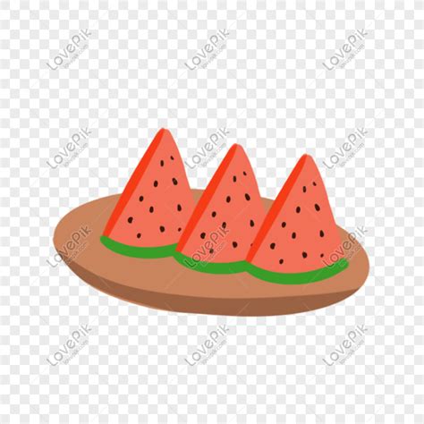 수박 접시 Png 일러스트 무료 다운로드 Lovepik