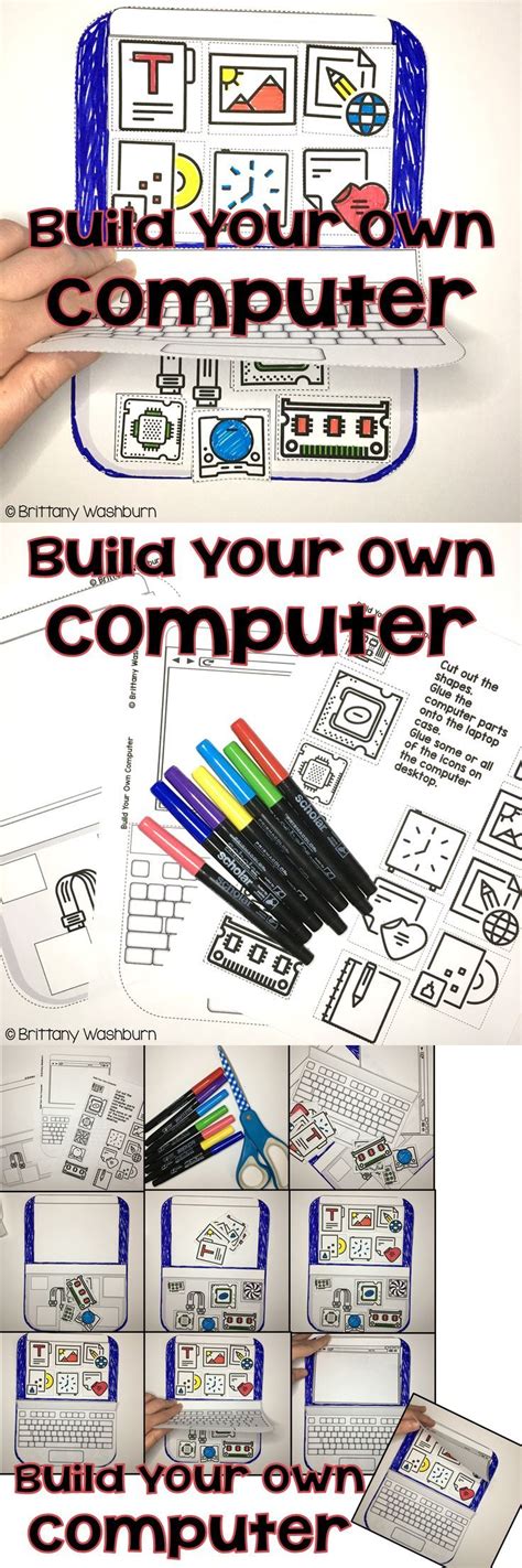 Build Your Own Paper Computer Printable Laptop Computer Parts Tech Activity Kindergarten