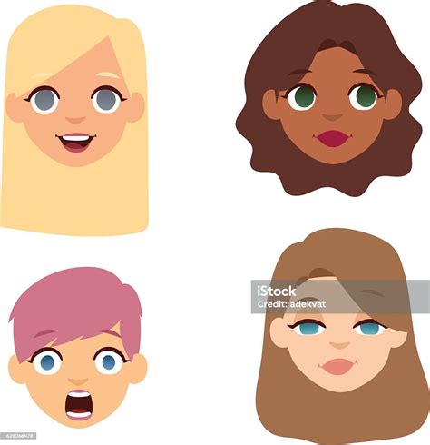 여자 그림문자 얼굴 벡터 아이콘 감정에 대한 스톡 벡터 아트 및 기타 이미지 감정 개성 개념 격노한 Istock