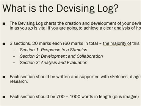 AQA GCSE Drama DEVISING LOG Teaching Resources
