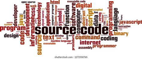 Source Code Word Cloud Concept Vector Stock Vector Royalty Free