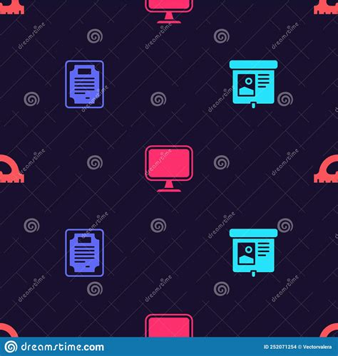 Set Projection Screen Certificate Template Computer Monitor And