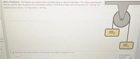 Solved Problem Two Masses Are Connected By Very Chegg