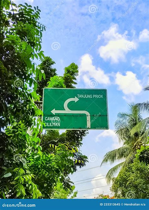 Signboard Jalan Raya Bypass East Jakarta Indonesia Stock Image
