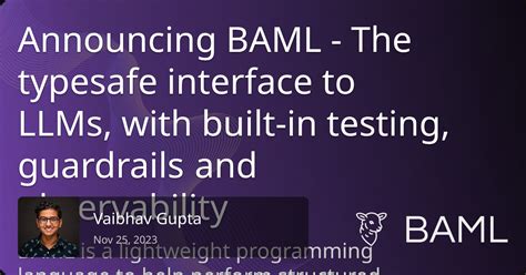 announcing baml the typesafe interface to llms with built in testing