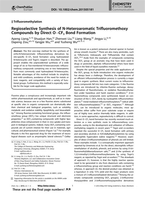 Pdf Cheminform Abstract Regioselective Synthesis Of N Heteroaromatic