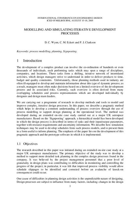 Pdf Modelling And Simulating Iterative Development Processes