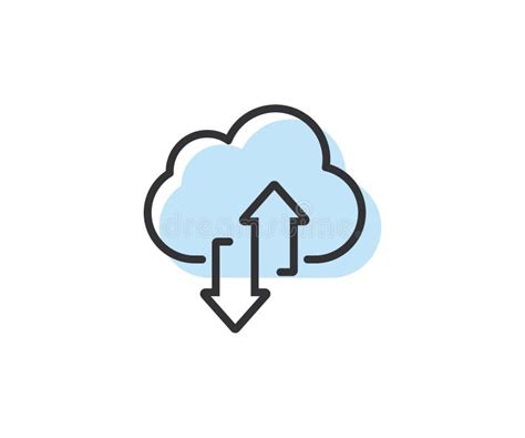 Upload Download Cloud Arrow Icon Cloud Data Vector Stock Vector Illustration Of Backup Line