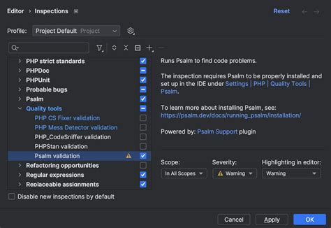 psalm phpstorm documentation