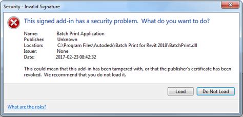 This Signed Add In Has A Security Problem What Do You Want To Do Pops Up Every Time When