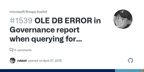 Ole Db Error In Governance Report When Querying For Policydefinitions · Issue 1539 · Microsoft