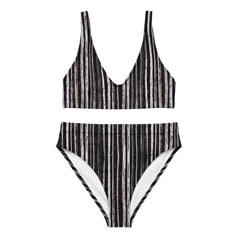 Recycled High Waisted Bikini Dark Woods Heliconias ‣ Dibujothiki