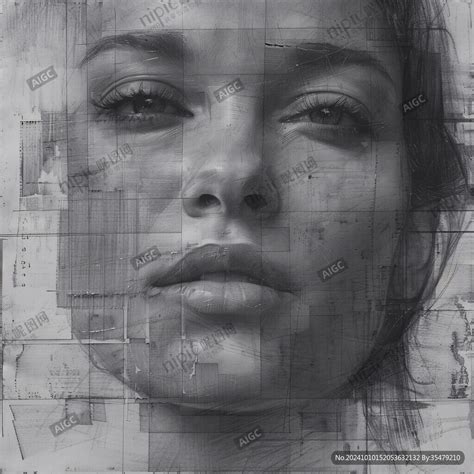 Ai创作图数字肖像插画 数字美女插画 数字艺术女人 3d效果女孩 虚拟形象艺术 数字艺术作品 朦胧的女人线条 马赛克肖像 线条质感广告 三维效果画 拼贴图案效果 法线贴图 阈限数字艺术 数字化