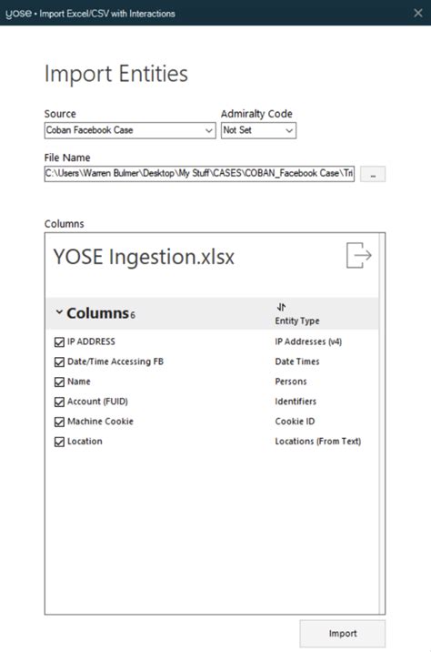 Yose Import Excel Paliscope