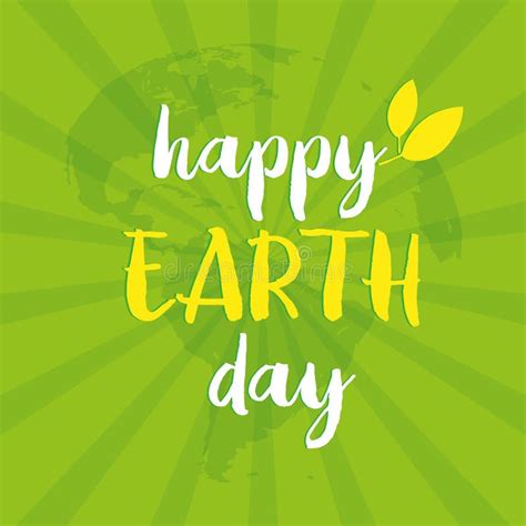 Happy Earth Day Greeting Card Vector Stock Vector Illustration Of