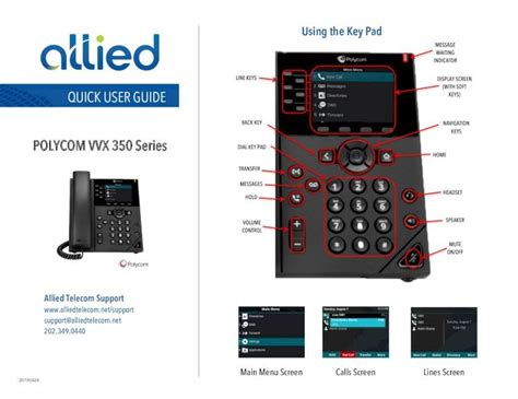 Pdf Quick User Guide Polycom Vvx 350 Series Quick Guide Polycom