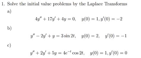 Solved Solve The Initial Value Problems By ﻿the Laplace