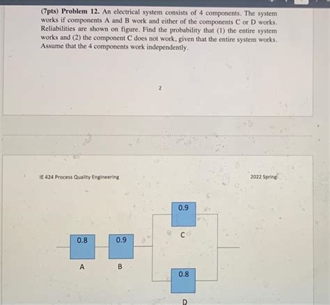 Solved 7pts Problem 12 An Electrical System Consists Of 4