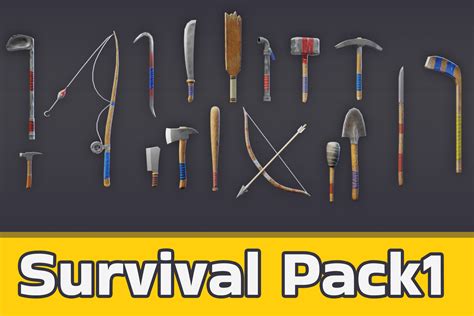 Survivalpack1 3d Weapons Unity Asset Store