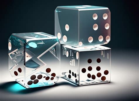 Futuristic Geometric Dice With Glowing Symbols Premium Ai Generated Image